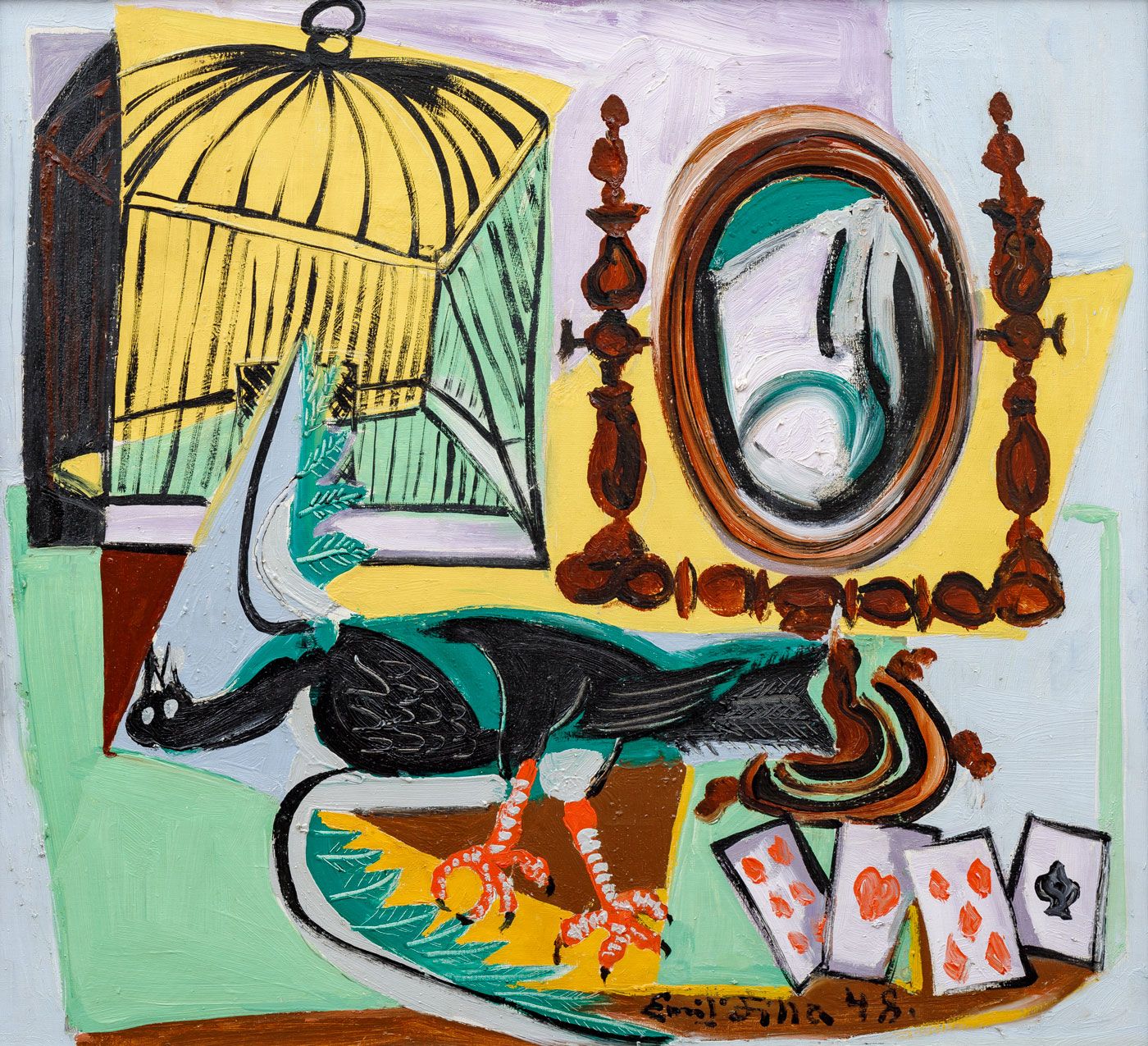 Zátiší s holubem - Emil Filla (1882–1953) - Galerie KODL