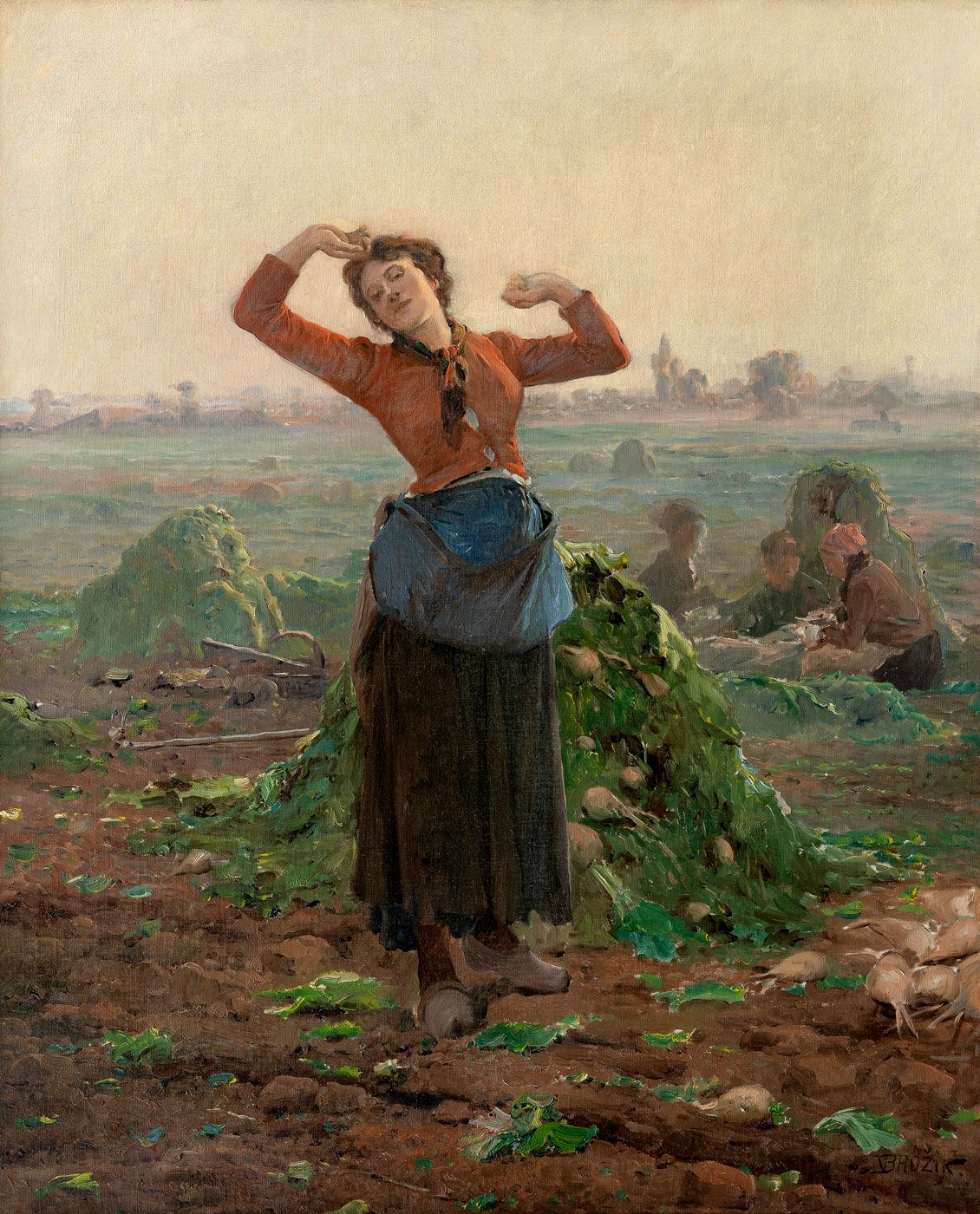 Dívka v řepném poli / Motiv z Roztok - Václav Brožík (1851–1901) - Galerie KODL