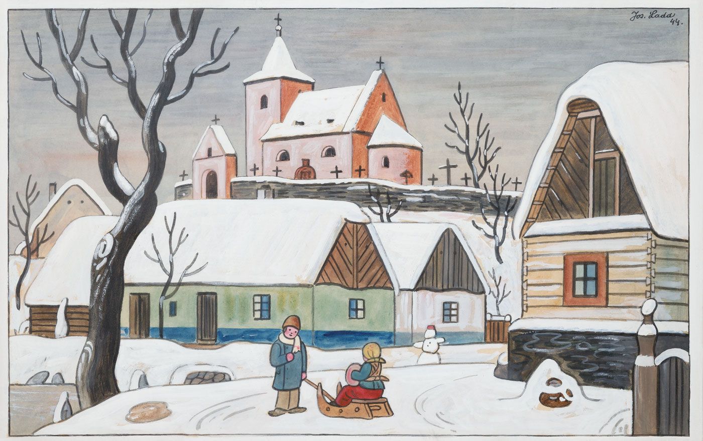 Zimní náves - Josef Lada (1887–1957) - Galerie KODL